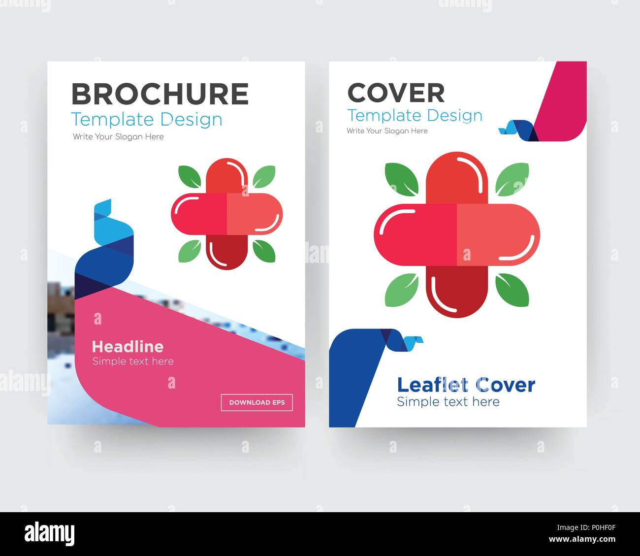 farmacy brochure flyer design template with abstract photo background ...