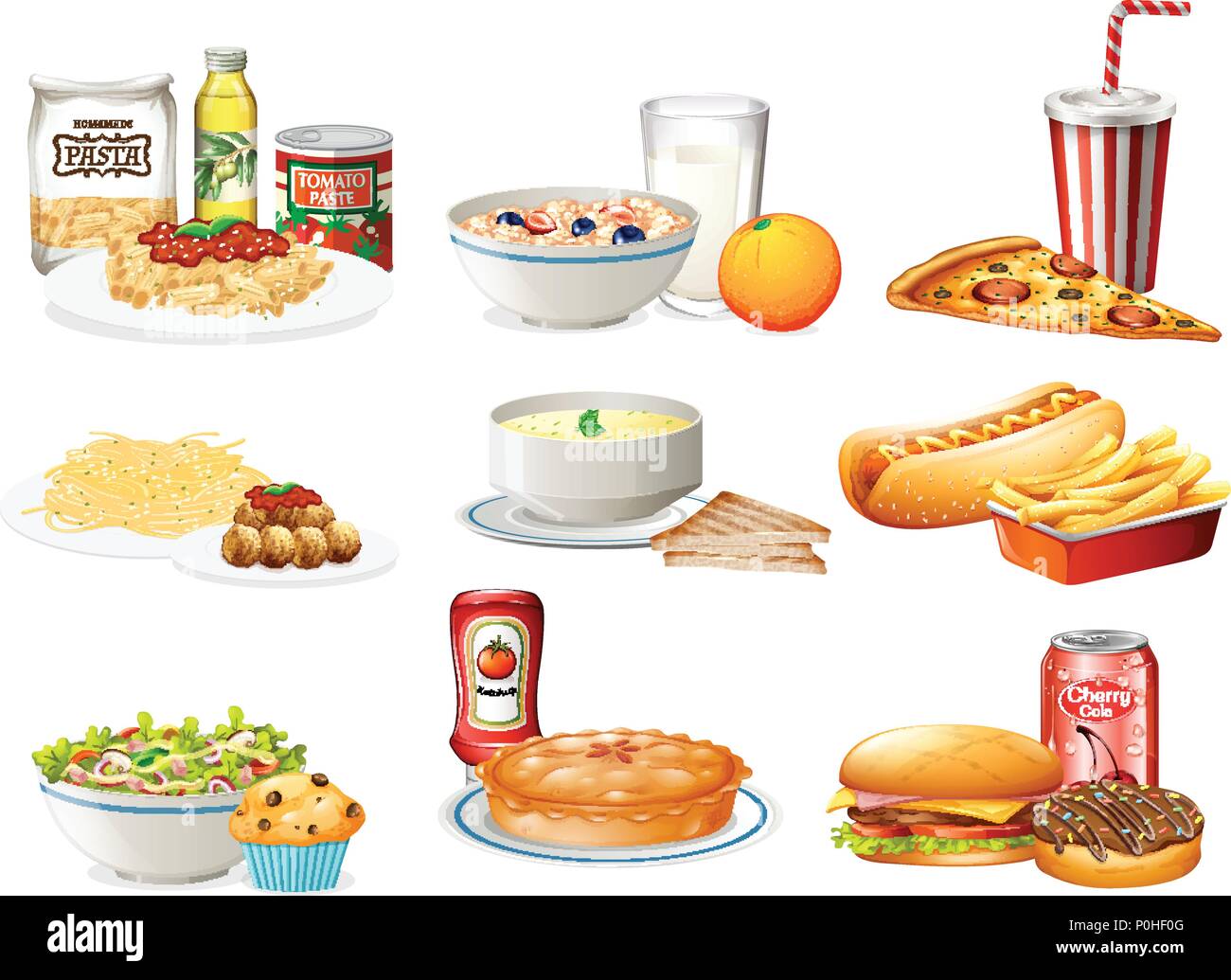 A Set of American Food illustration Stock Vector Image & Art - Alamy