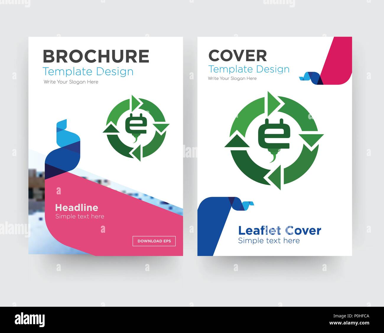 e waste brochure flyer design template with abstract photo background ...