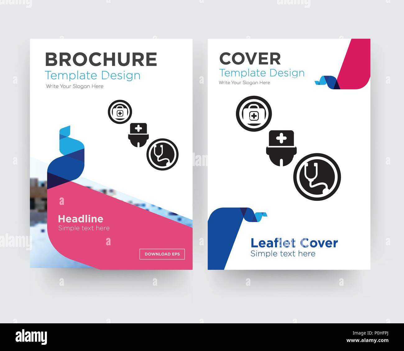 Doctor brochure flyer design template with abstract photo background ...