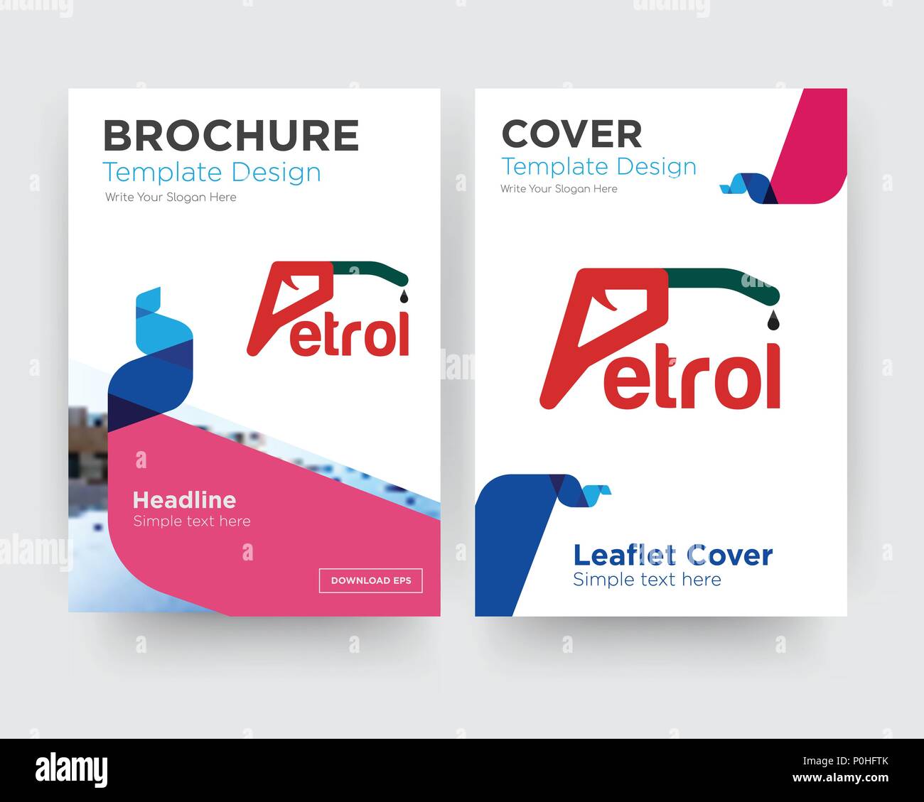 petrol brochure flyer design template with abstract photo background ...