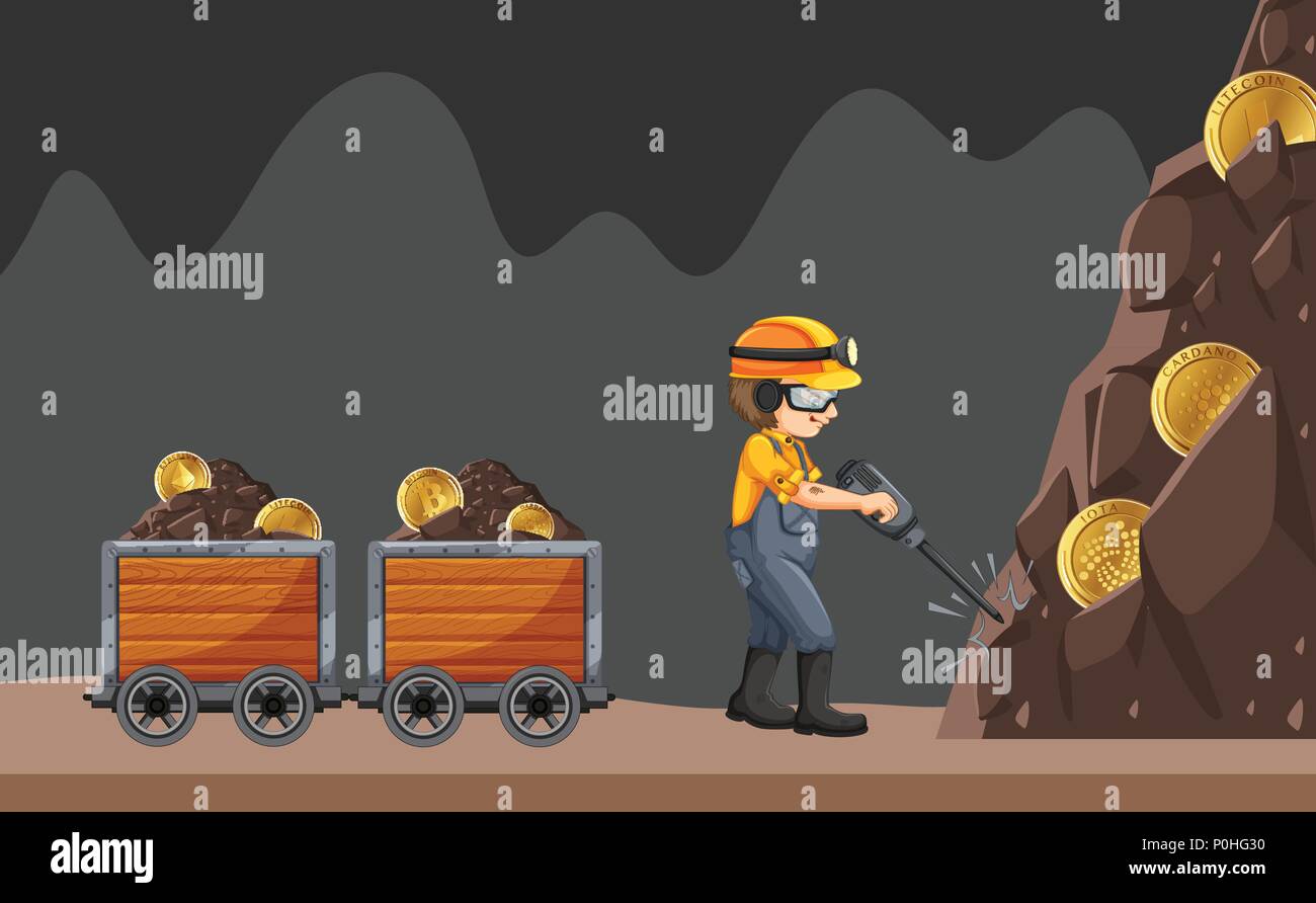 A Mine Worker on White Background illustration Stock Vector Image & Art ...