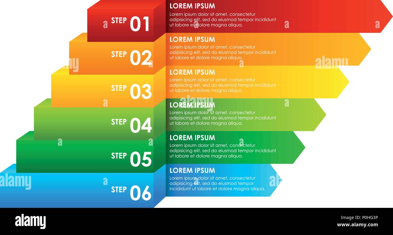 Rainbow descending information infographic illustration Stock Vector ...