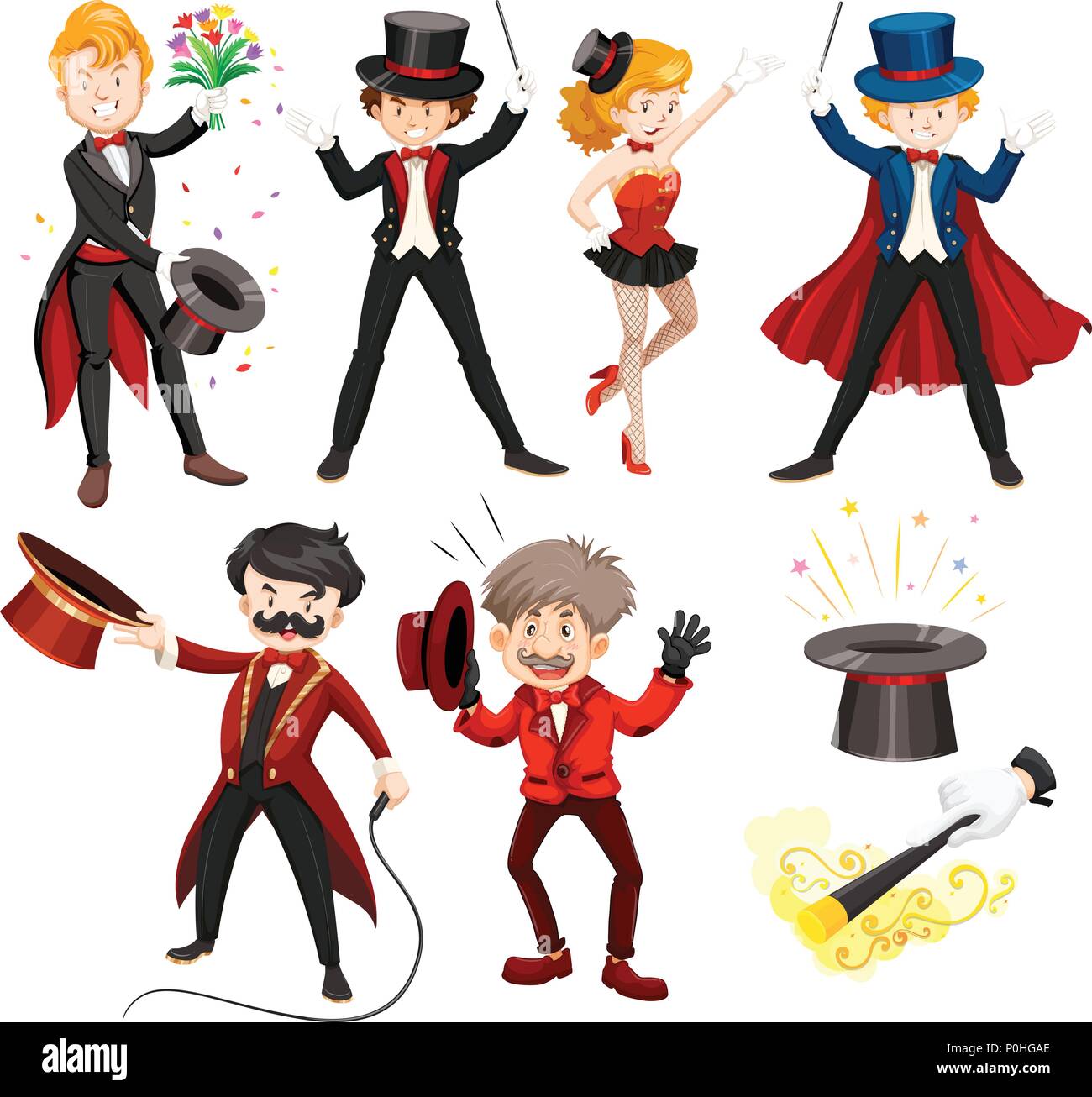 Set of various circus performers illustration Stock Vector Image & Art ...