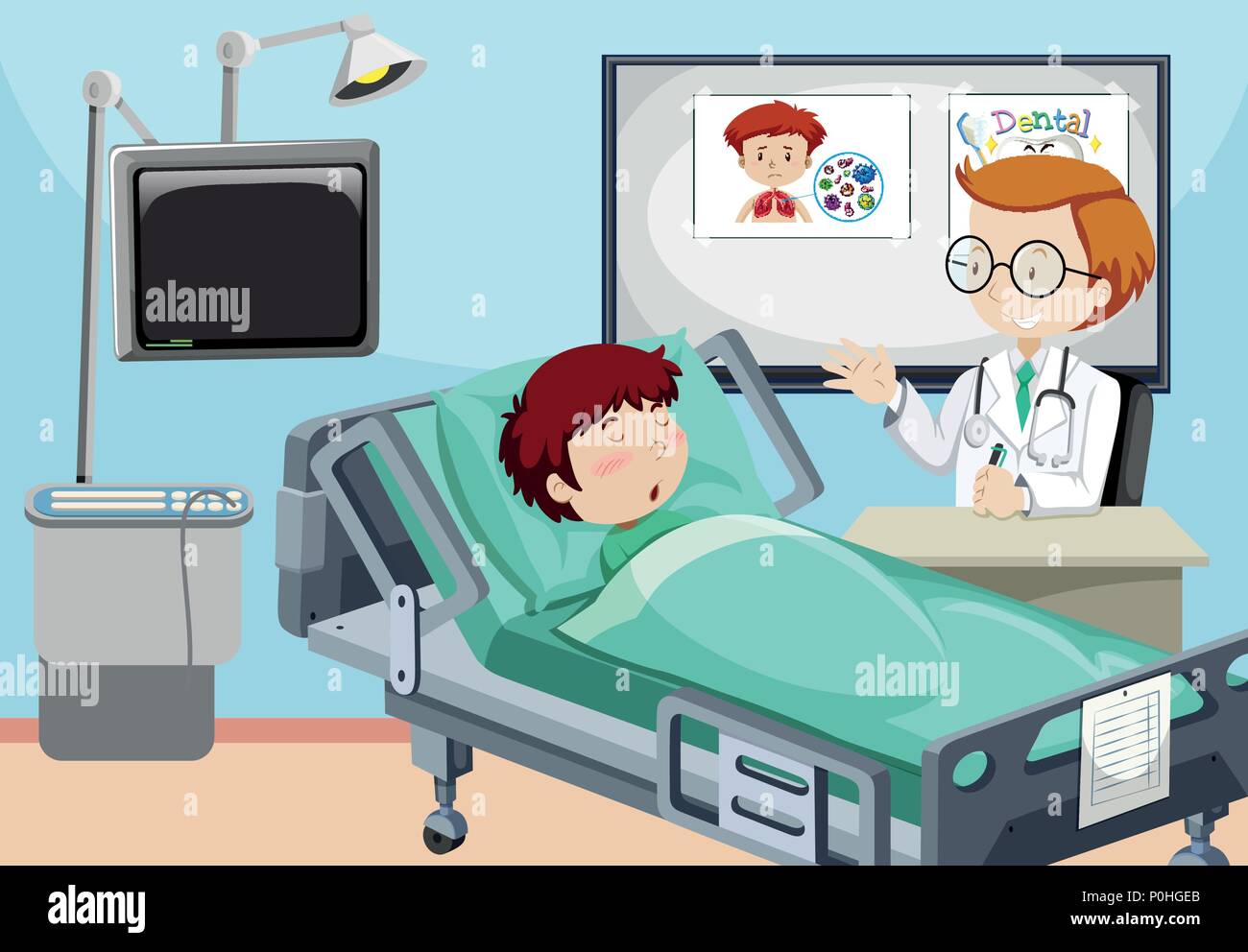 A Man is in Hospital illustration Stock Vector Image & Art - Alamy