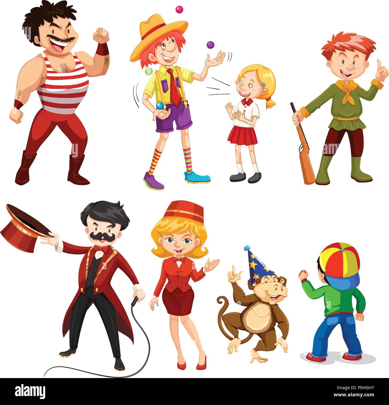 Cartoon Circus Performers