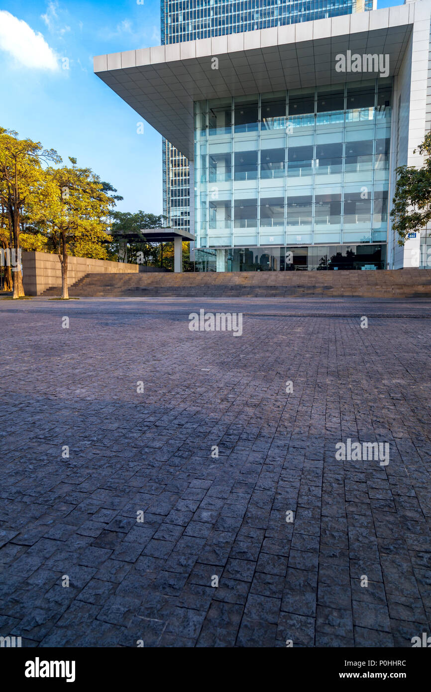 The square in front of the high office building Stock Photo - Alamy