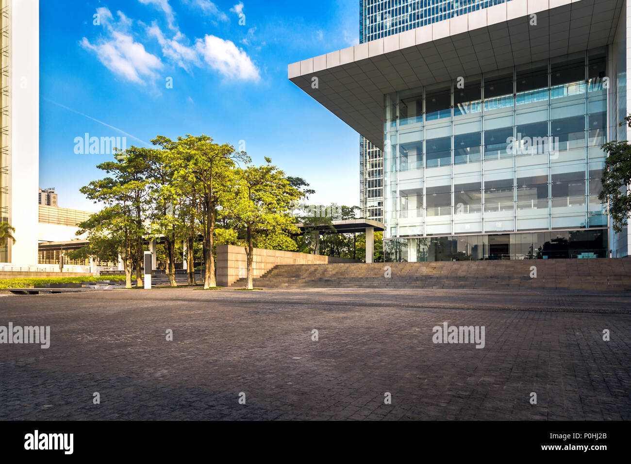 The square in front of the high office building Stock Photo - Alamy