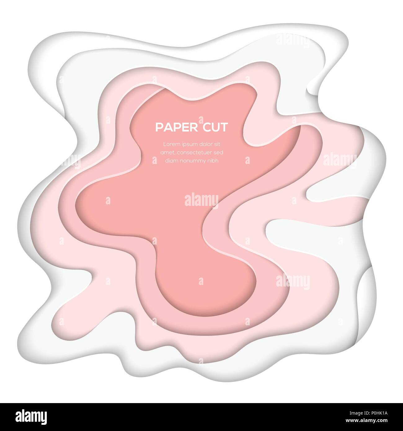 Pink abstract layout - vector paper cut illustration Stock Vector Image ...