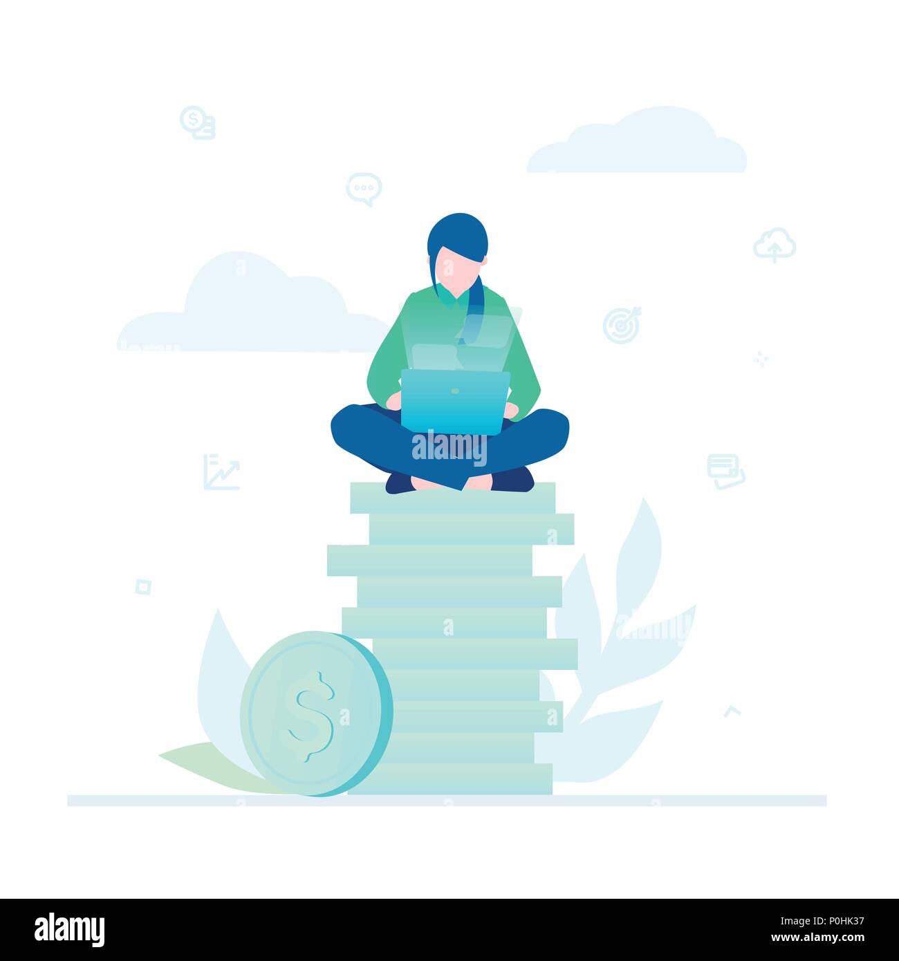 Making money - flat design style colorful illustration Stock Vector ...