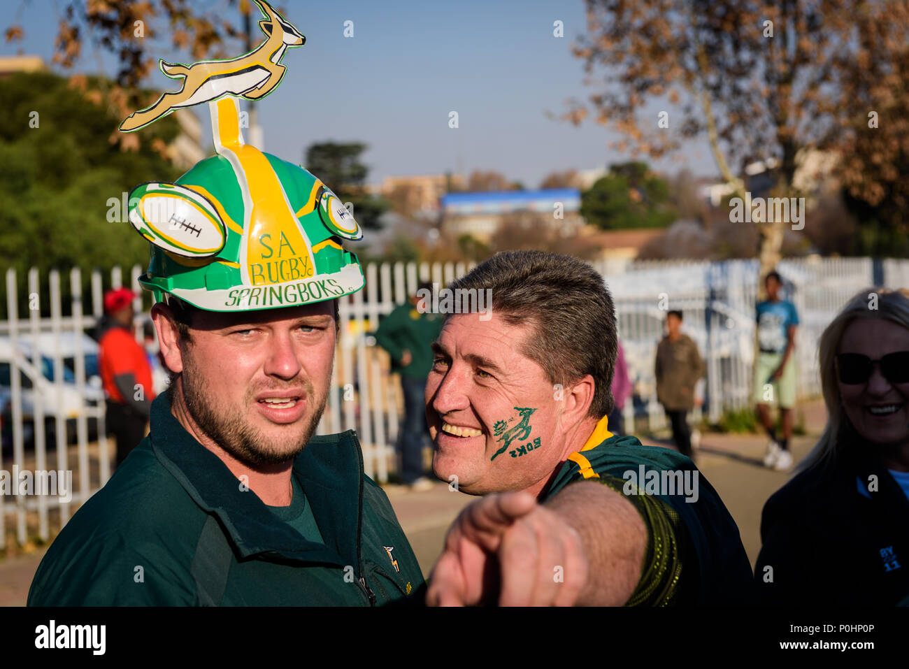 Johannesburg, South Africa, 9 June 2018. South African supporters play ...