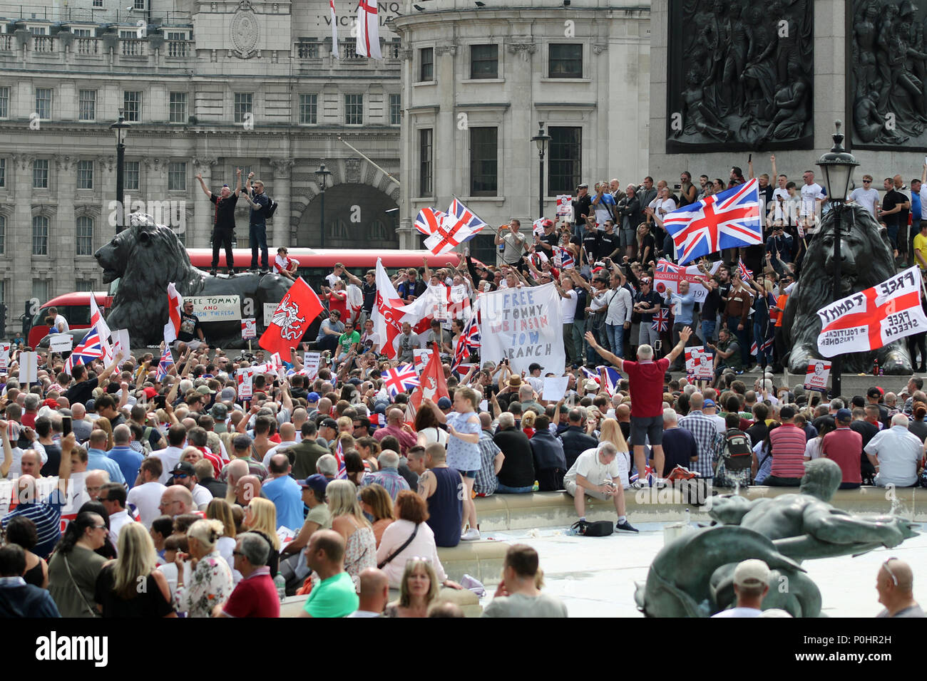 London, England 9th June 2018 - Free Tommy Robinson protest in ...
