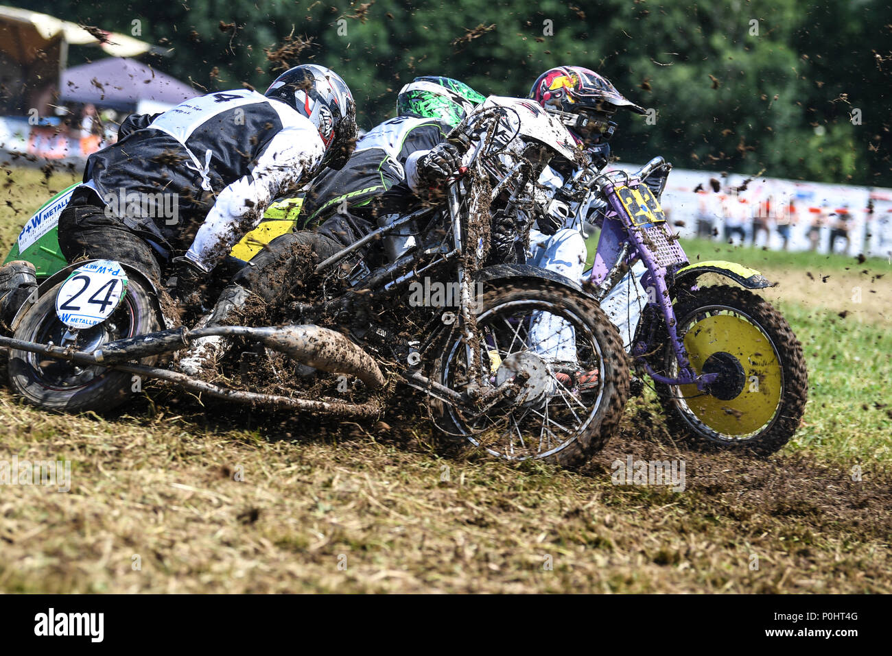 Germany, Wetzisreute, 09 June 2018, Two Simson teams in action during ...