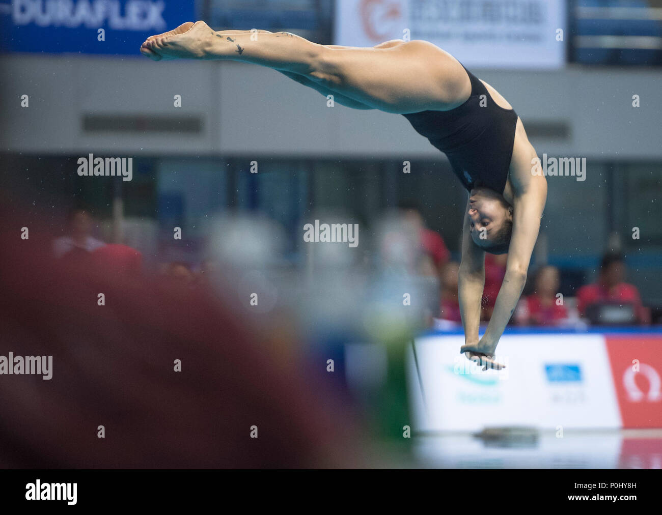 Wuhan. 9th June, 2018. Pamela Ware of Canada competes during the women ...