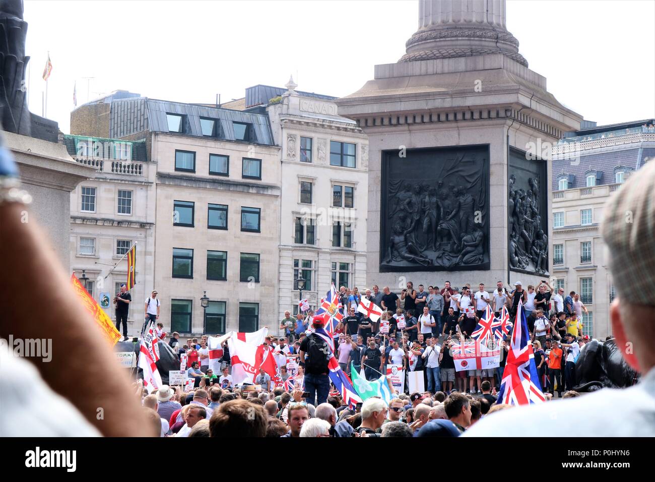 London, UK. 9th June 2018. Free Tommy Robinson March in London, UK with ...