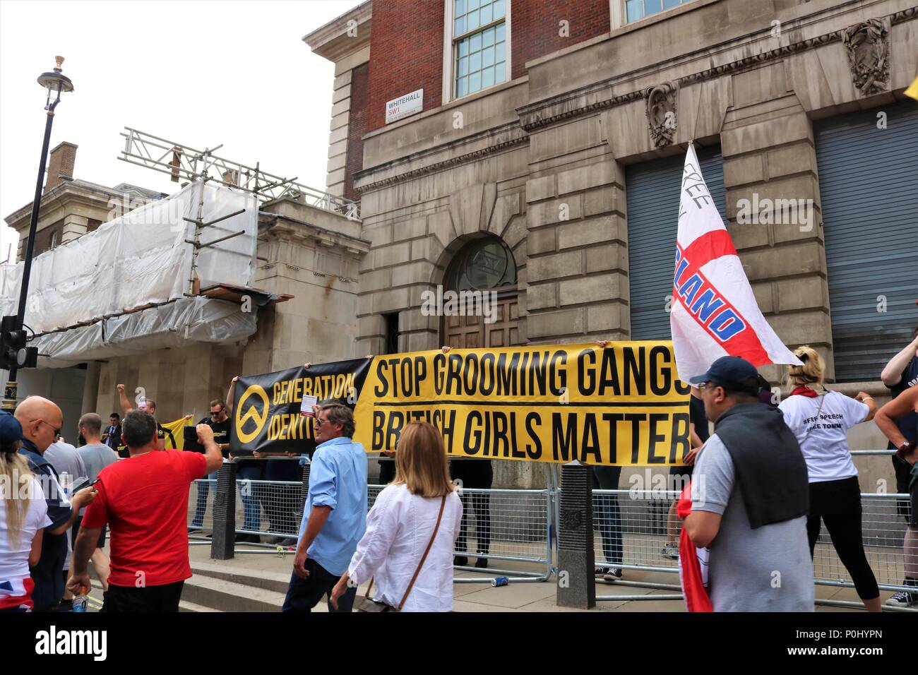 London, UK. 9th June 2018. Free Tommy Robinson March in London, UK with ...
