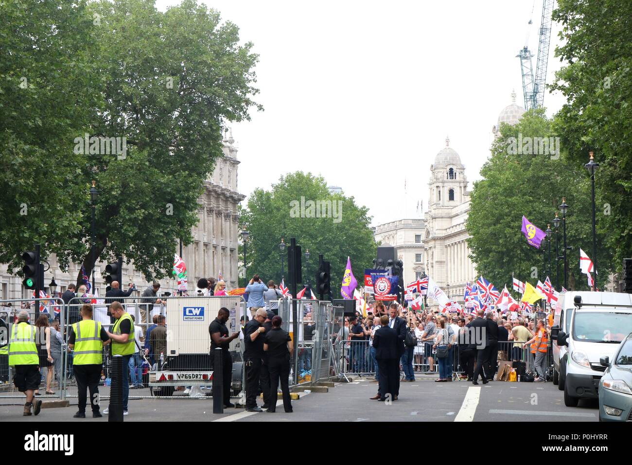 London, UK. 9th June 2018. Free Tommy Robinson March in London, UK with ...