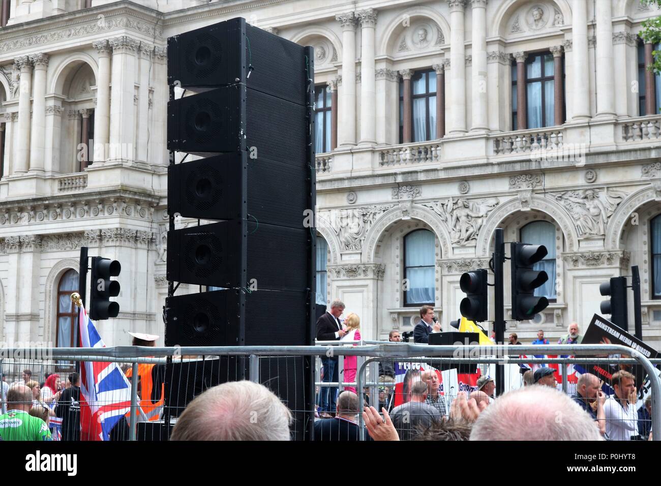 London, UK. 9th June 2018. Free Tommy Robinson March in London, UK with ...