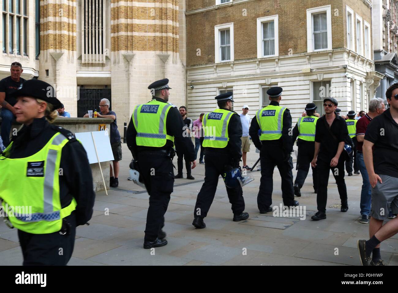 London, UK. 9th June 2018. Free Tommy Robinson March in London, UK with ...