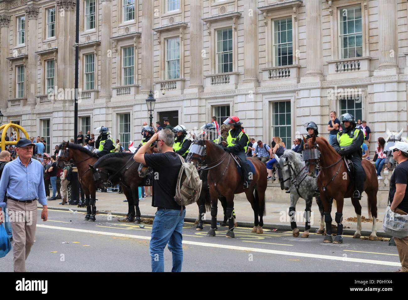 London, UK. 9th June 2018. Free Tommy Robinson March in London, UK with ...