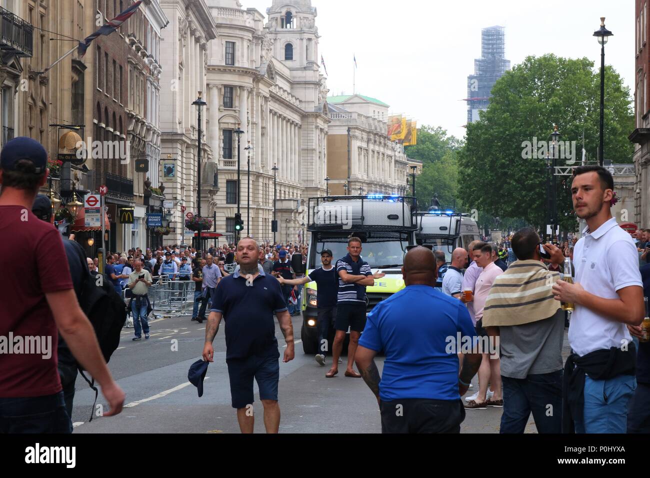 London, UK. 9th June 2018. Free Tommy Robinson March in London, UK with ...