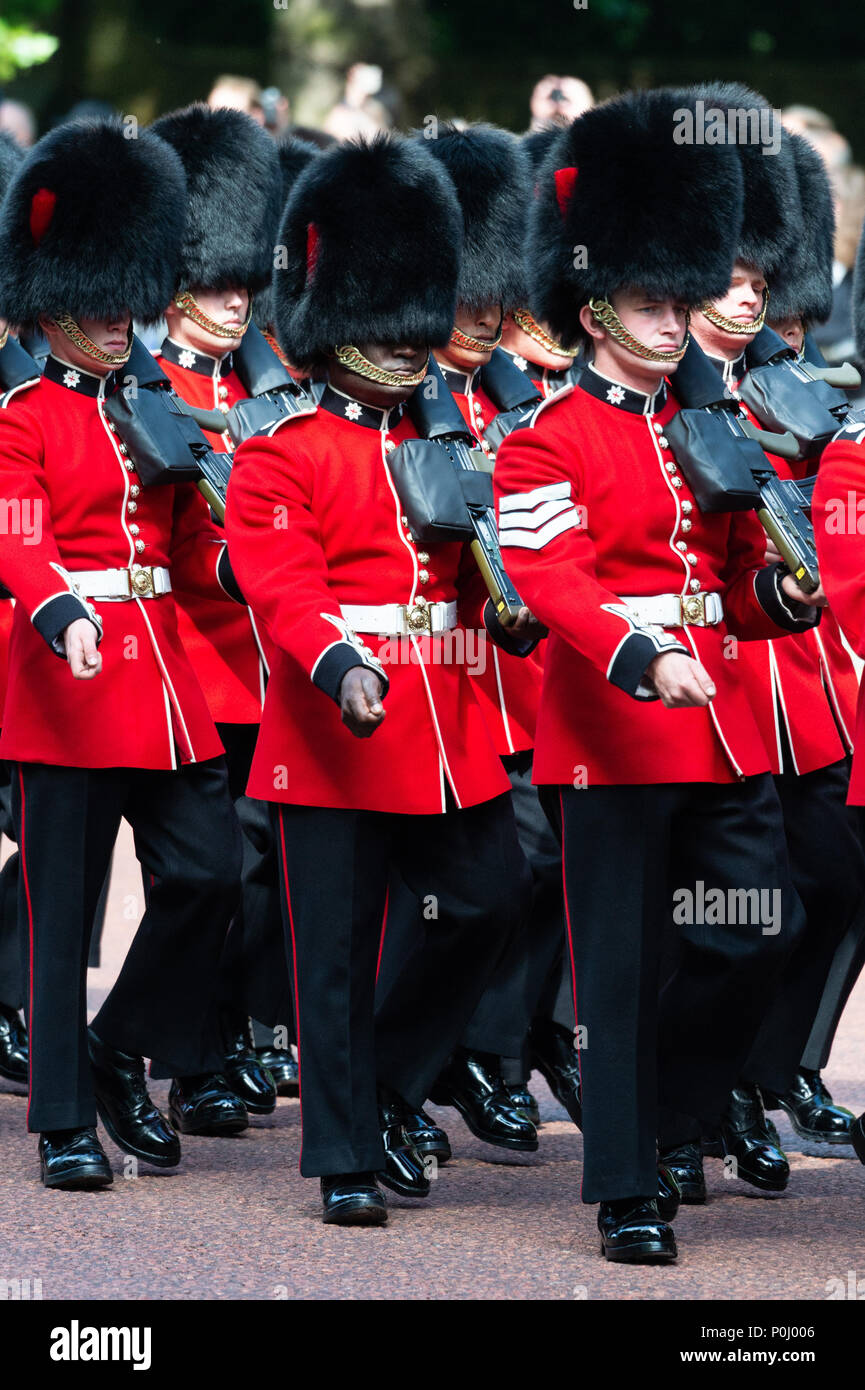 London, UK. 9th June 2018. Trooping The Colour. Coldstream Guards ...