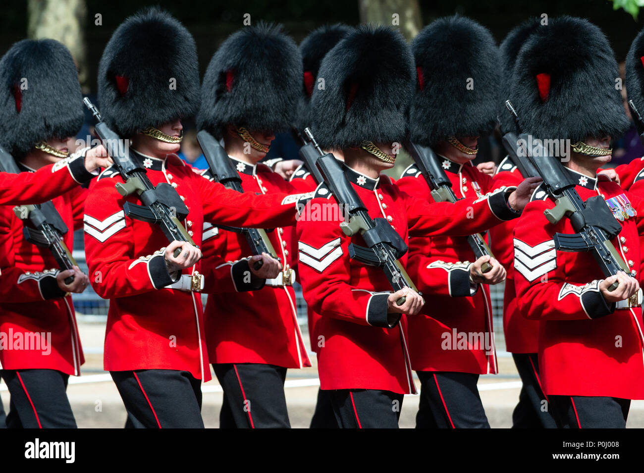 London, UK. 9th June 2018. Trooping The Colour. Coldstream Guards ...