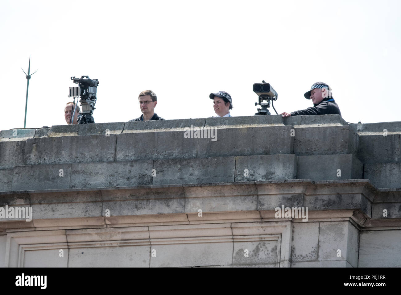 London, UK. 9 June 2018 - Police officers form a human barrier on The ...