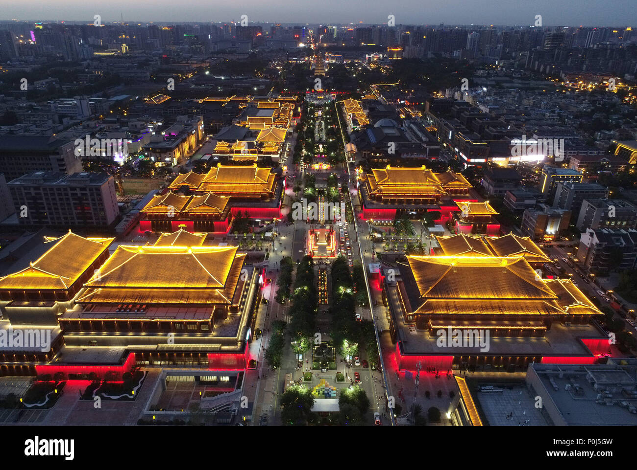 Xi'an. 9th June, 2018. Aerial photo taken on June 9, 2018 shows the ...