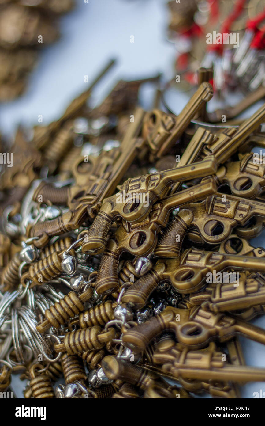 Gun shape Key Chain Stock Photo - Alamy