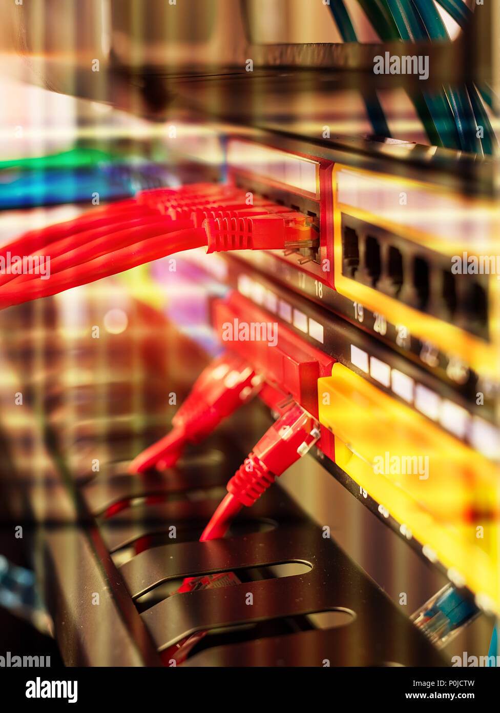 ethernet cable on network switches background Stock Photo - Alamy