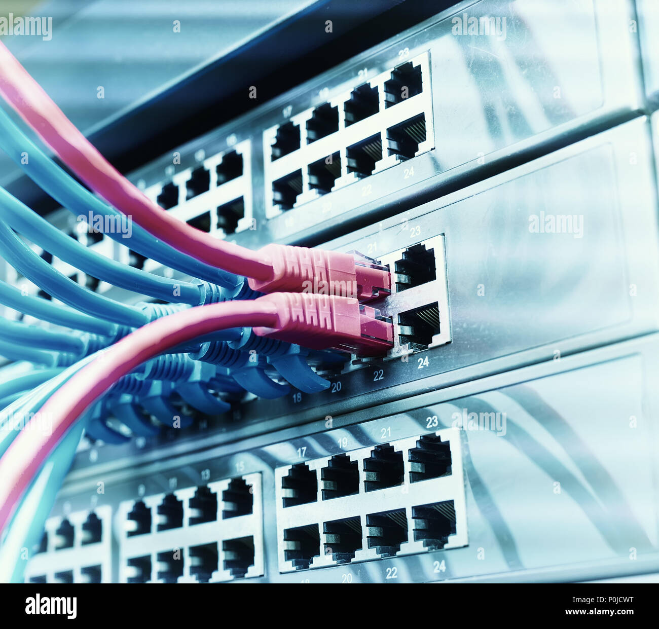 ethernet cable on network switches background Stock Photo - Alamy
