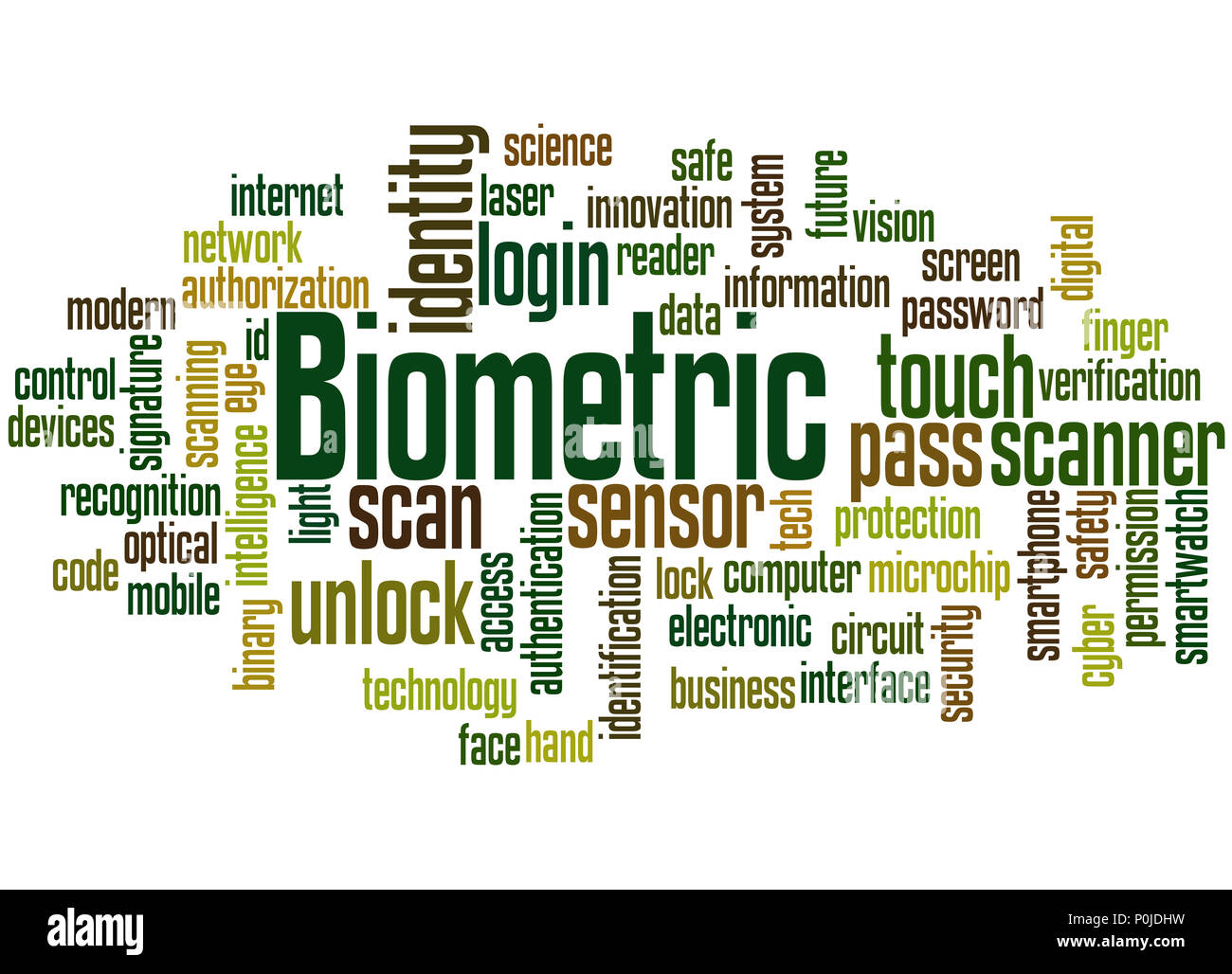 Biometric, word cloud concept on white background Stock Photo - Alamy