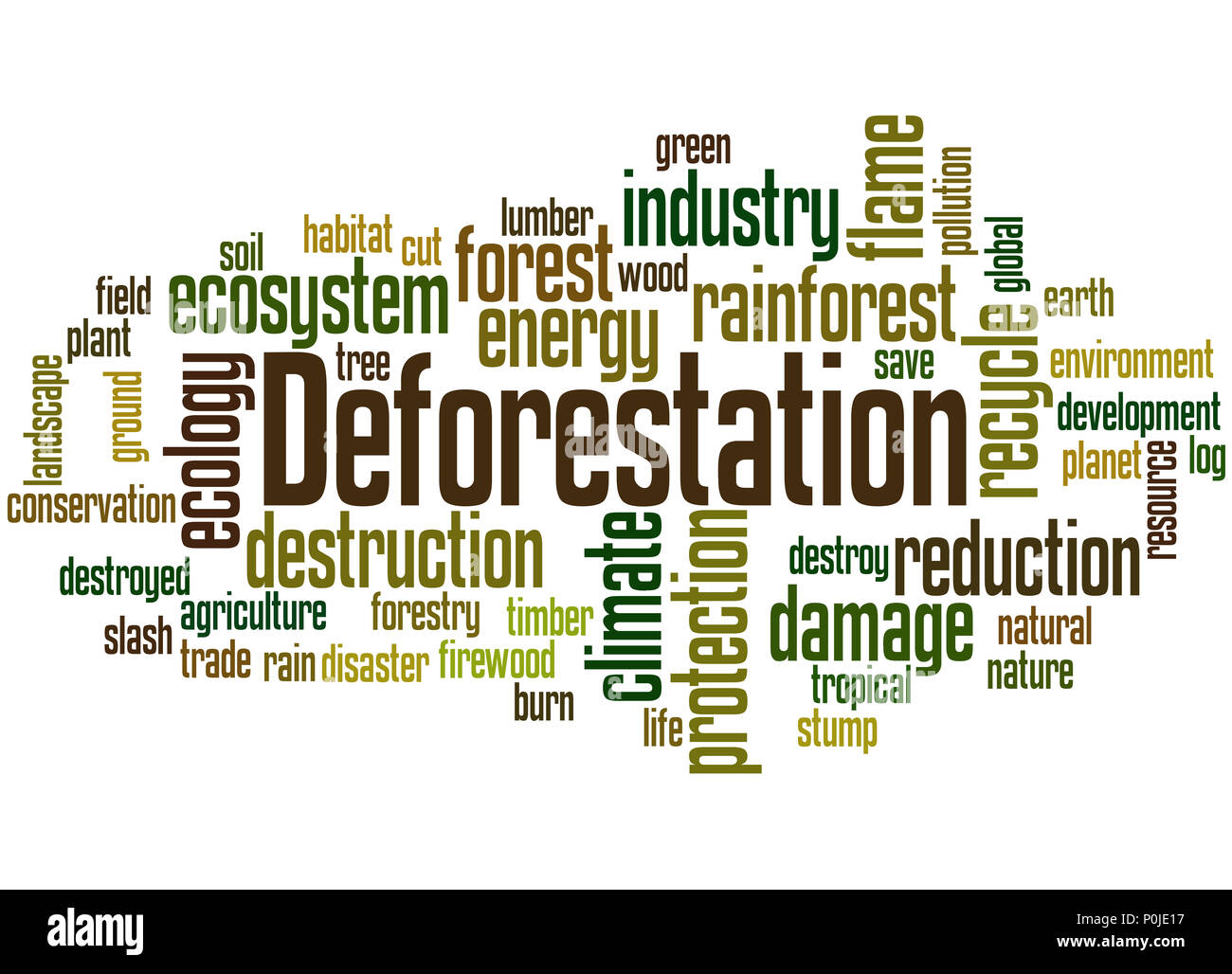 Deforestation, word cloud concept on white background Stock Photo - Alamy