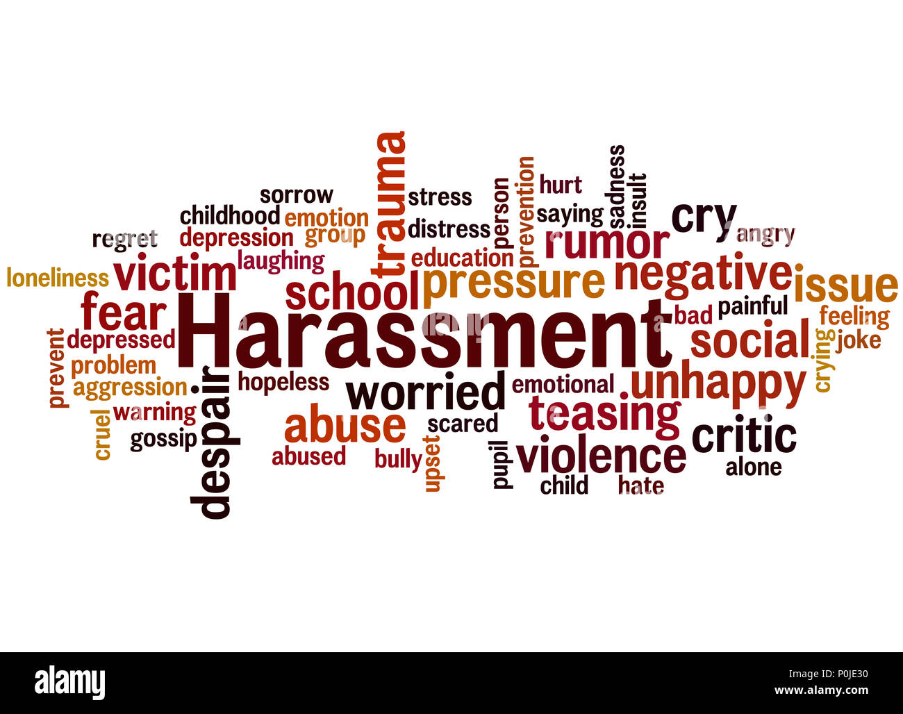Harassment, word cloud concept on white background Stock Photo - Alamy