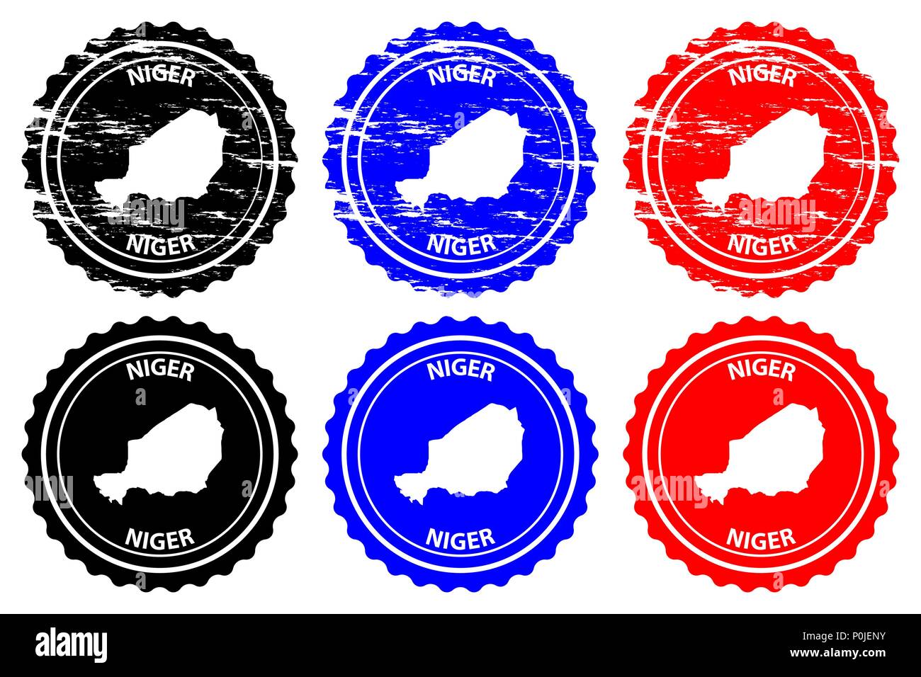Niger - rubber stamp - vector, Republic of the Niger map pattern ...