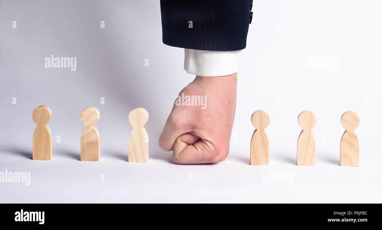 The boss beats the worker. Punishment and dismissal of a person from ...