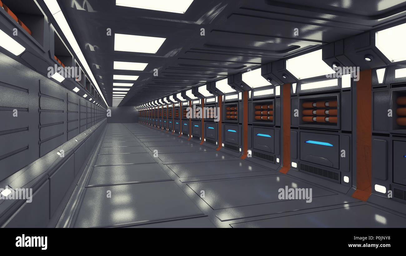 3d Render. Futuristic interior environment Stock Photo - Alamy