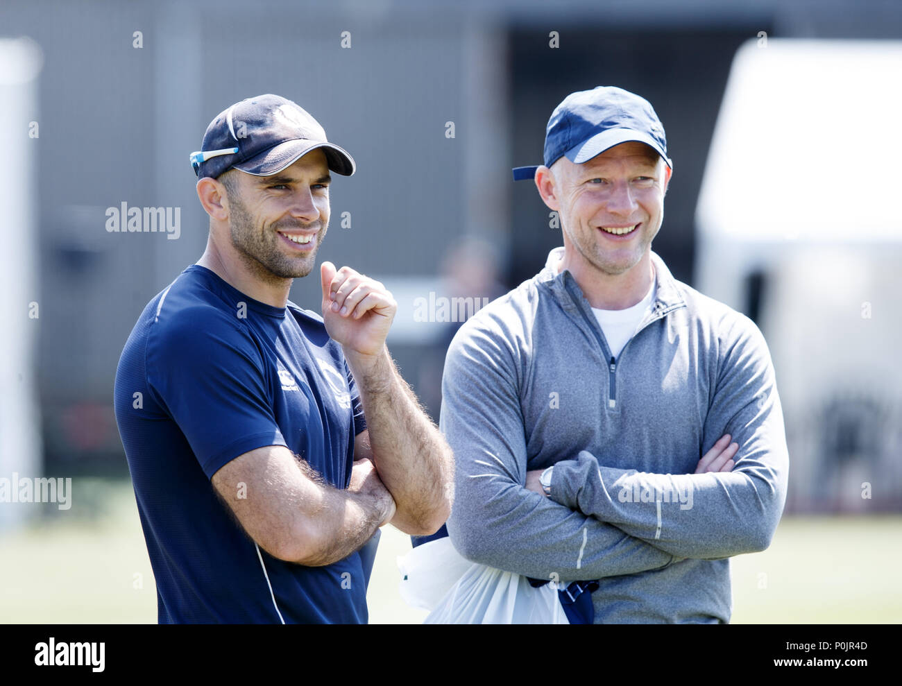 Scotland captain Kyle Coetzer (left) and former Scottish rugby player ...