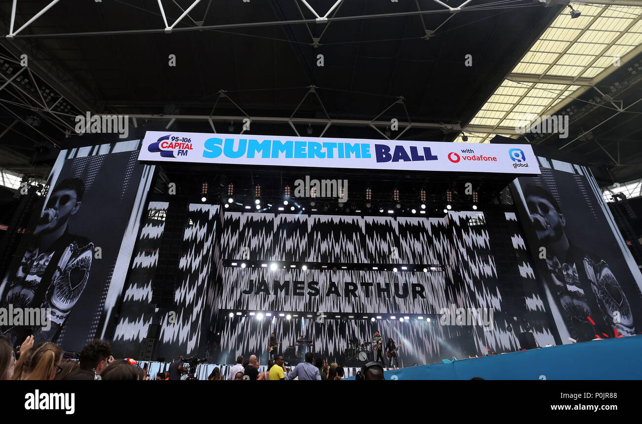 James Arthur on stage during Capital's Summertime Ball with Vodafone at ...