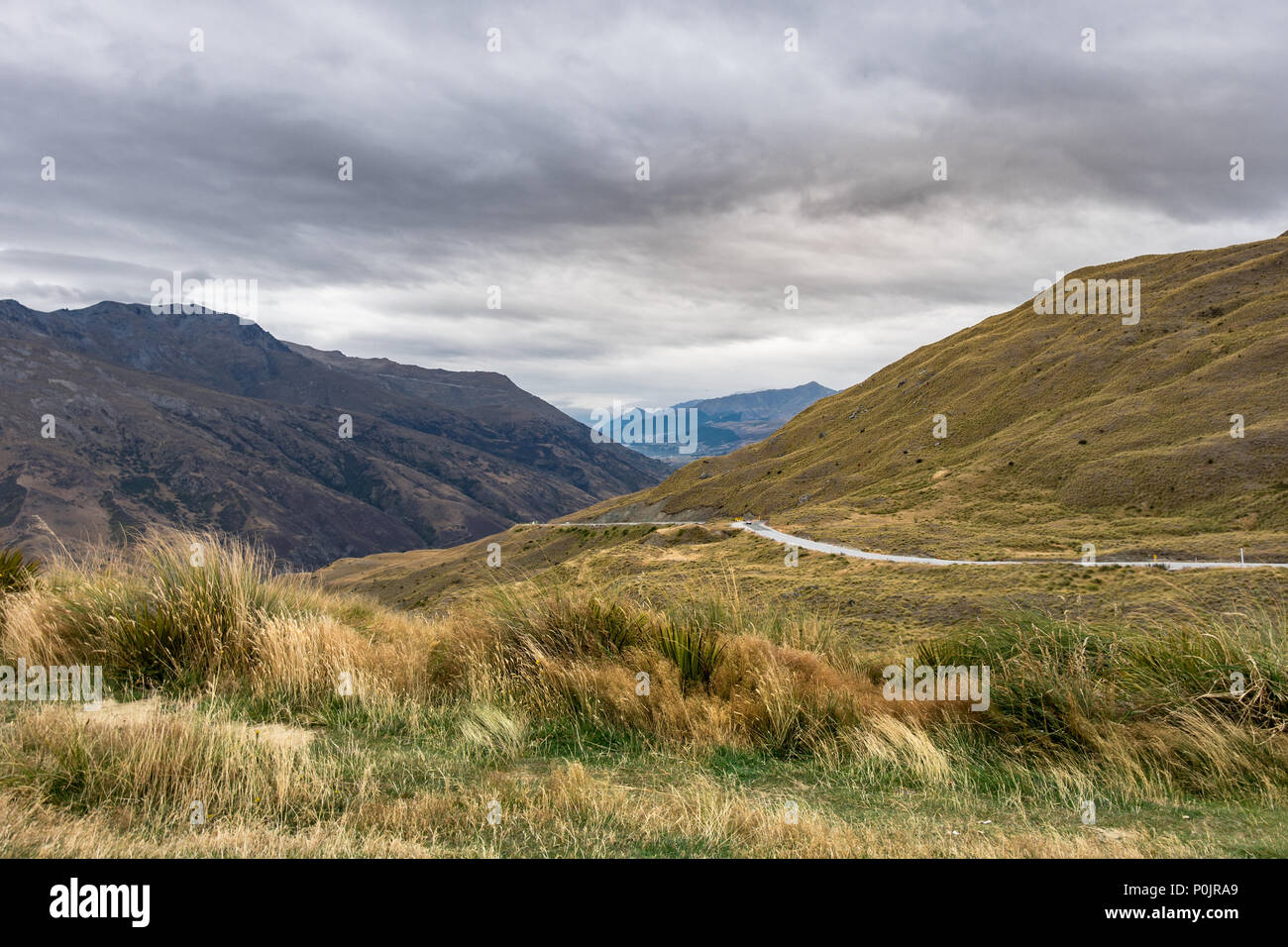 Landscape alongside Crown Range Road between Queenstown and Wanaka.It ...