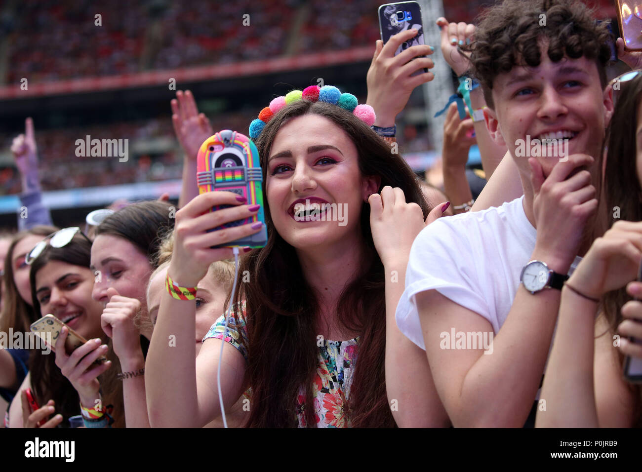 Fans in the crowd during Capital's Summertime Ball with Vodafone at ...