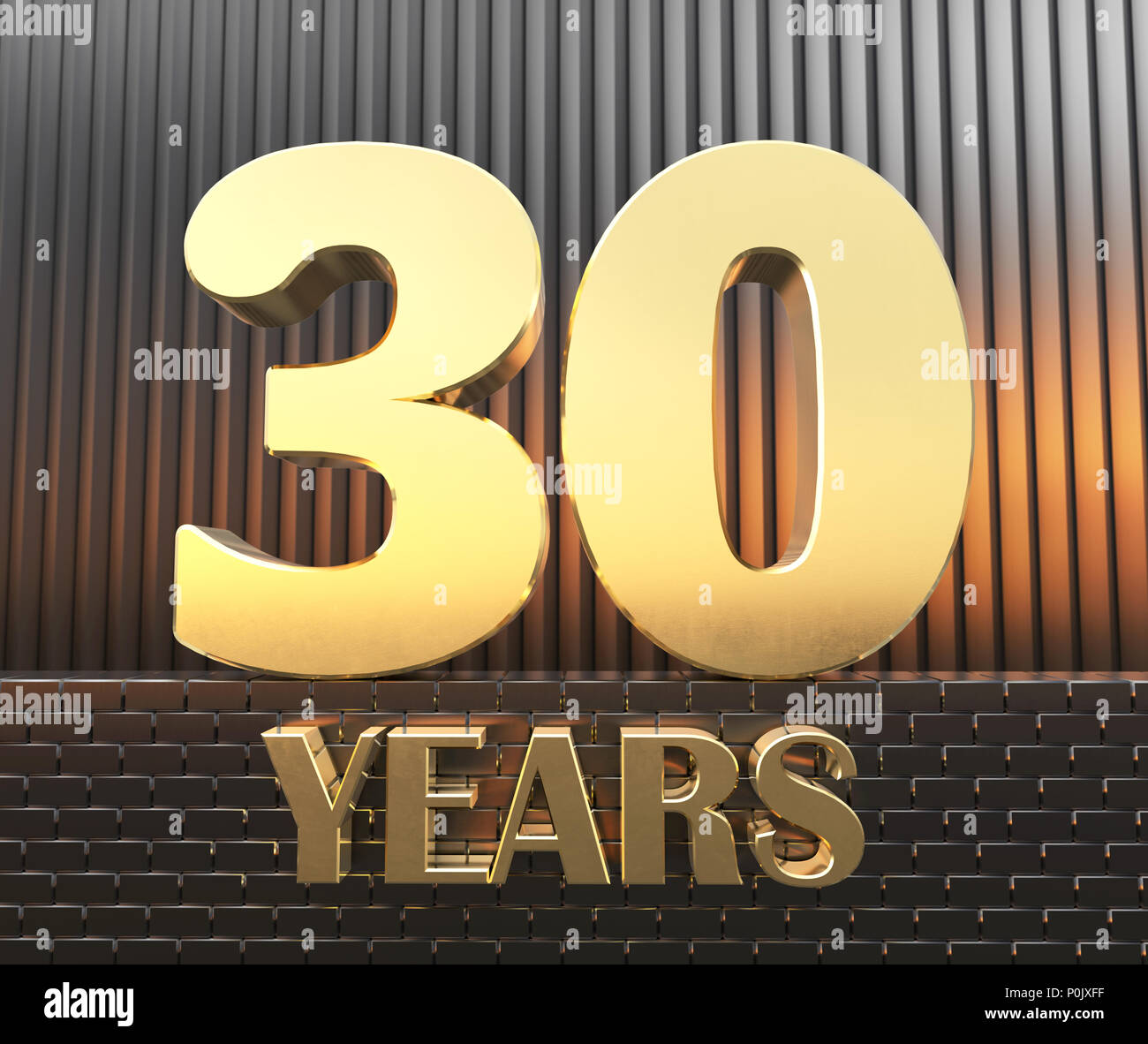 Golden number thirty (number 30) and the word "years" against the ...