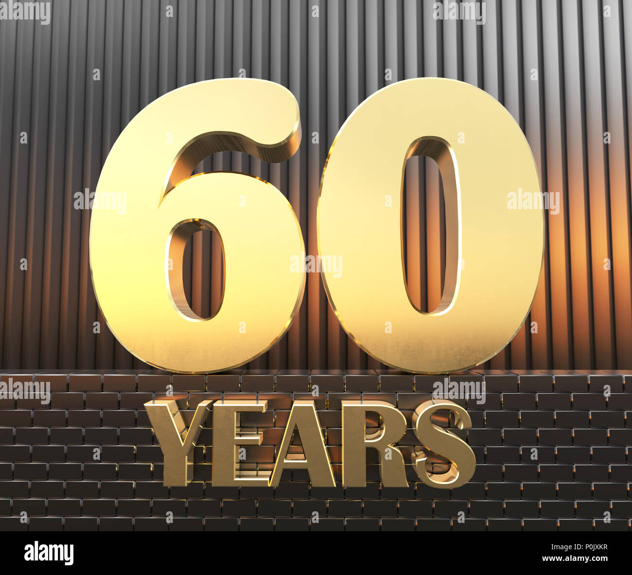 3d number 60 gold hi-res stock photography and images - Alamy