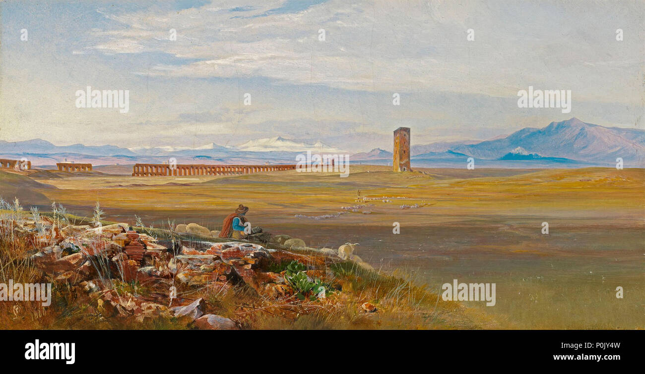 'Campagna di Roma, the Alexandrine Aqueducts' by Edward Lear, 1860 ...