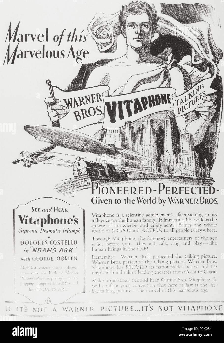 Description: Warner Bros advertising of the new audio system Vitaphone ...