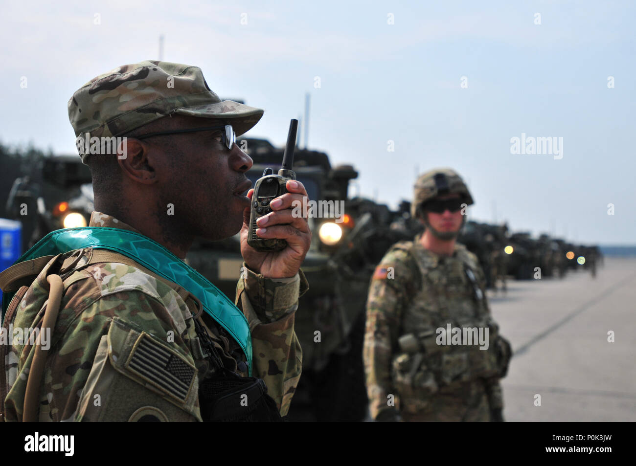 Staff Sgt. David Revels-Velez, 125th Transportation Company, provides ...