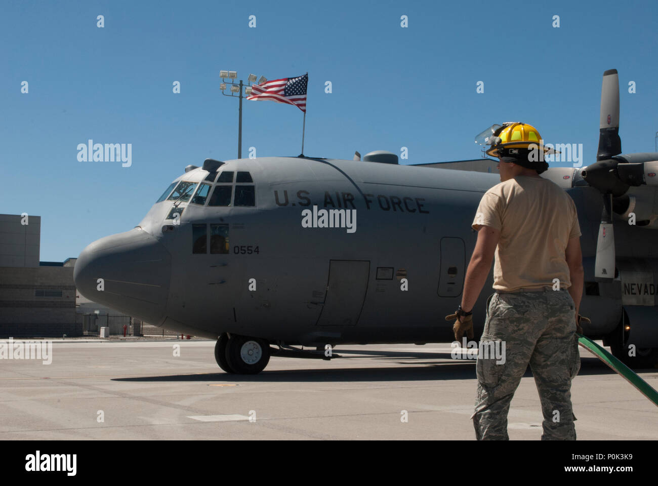 Airman 1st Class Bryce L Fording, a firefighter assigned to the 152nd ...