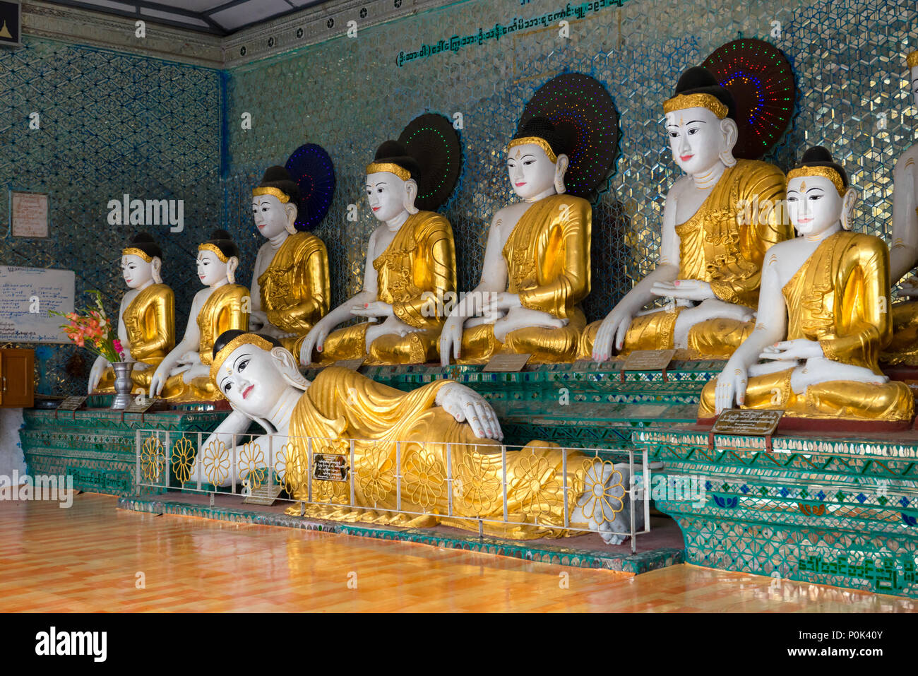 Buddha statues at a temple in Myanmar Stock Photo - Alamy