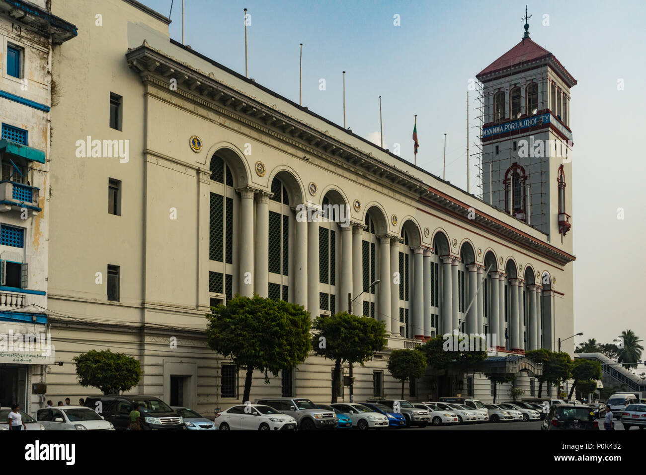 Myanmar Port Authority building Stock Photo - Alamy